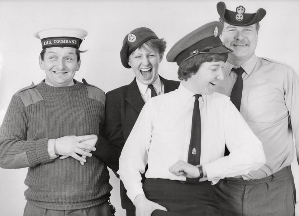 Derek Sykes and Bob Martin RAF Leuchars 1982-83 a laugh with 2 WRENS ...